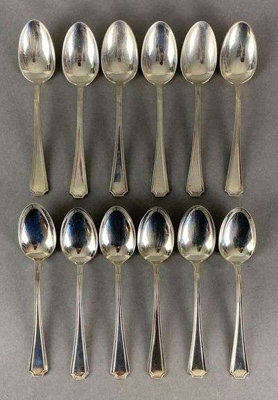 Set of 12 Gorham Fairfax Sterling Silver Spoons - Matthew Bullock ...