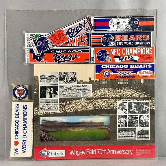Group of 10 Chicago Bear Bumper Stickers and More - Matthew Bullock ...