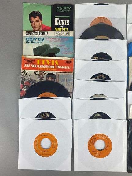 Group of 30 Elvis and The Beatles 45 RPM Vinyl Records - Matthew ...