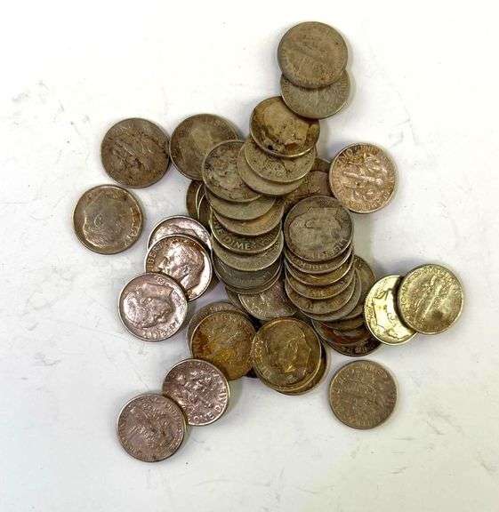 Group of 50 Roosevelt/Mercury Dime Silver Dimes - Matthew Bullock ...