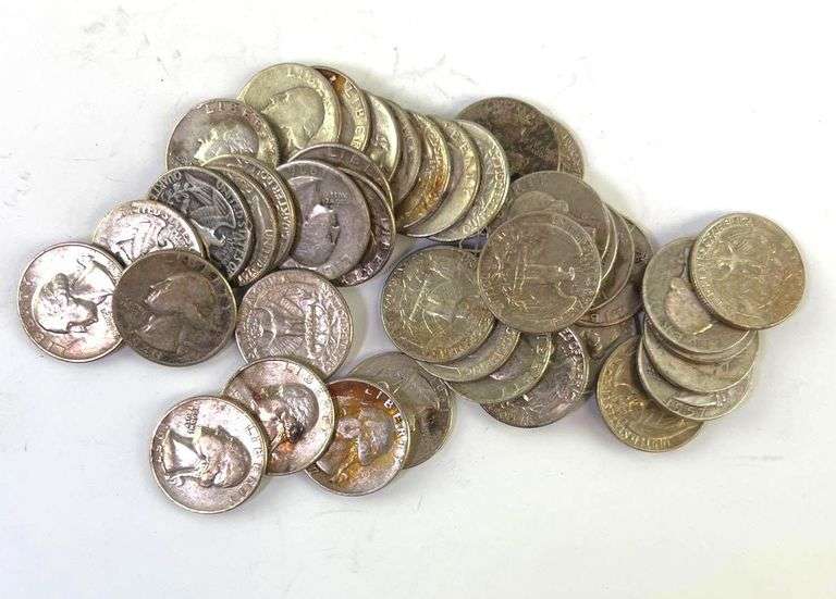 Group of 40 Washington Silver Quarters - Matthew Bullock Auctioneers