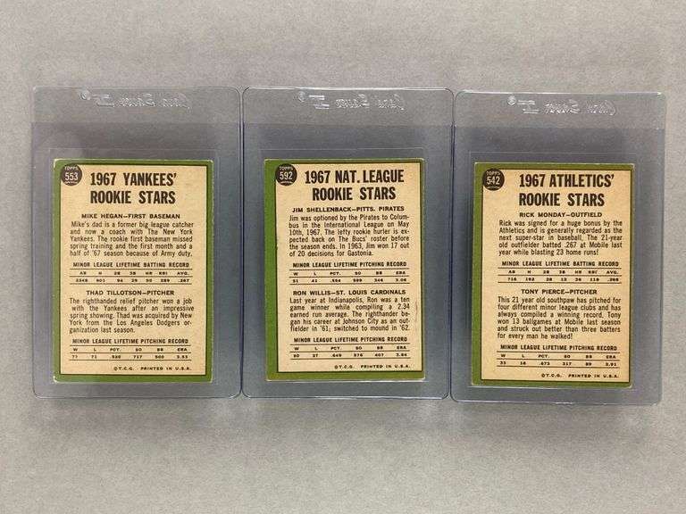 3 - 1967 Topps Baseball High Number Rookies - Matthew Bullock Auctioneers