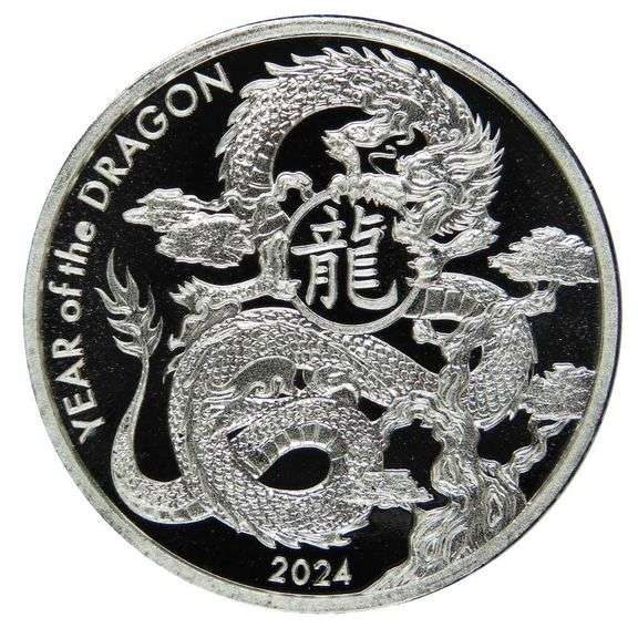 2024 Asahi 1 oz Silver Dragon Round .999 Fine - Matthew Bullock Auctioneers