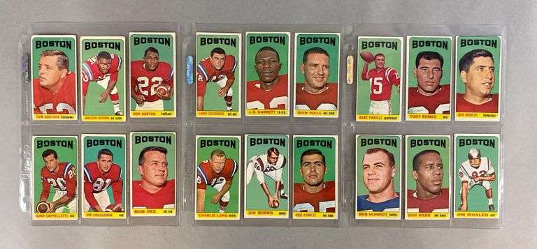 18 - 1965 Topps Football Boston Patriots Cards - Matthew Bullock ...