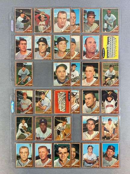 34 - 1962 Topps Baseball High Number Cards - Matthew Bullock Auctioneers