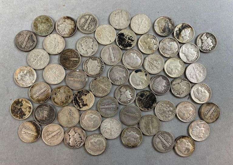 Group of 50+ Silver Dimes - Matthew Bullock Auctioneers