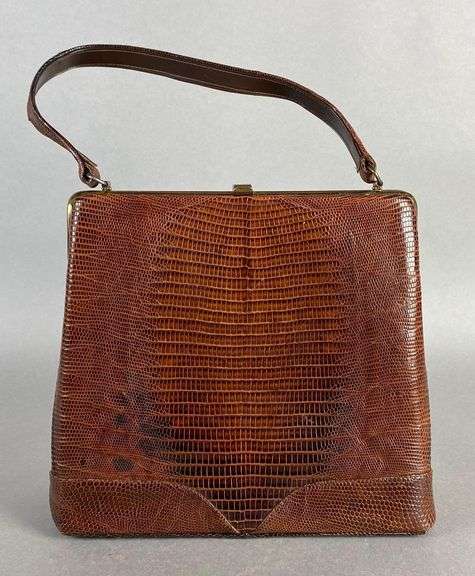Sterling Brown Lizard Skin Leather Purse - Matthew Bullock Auctioneers