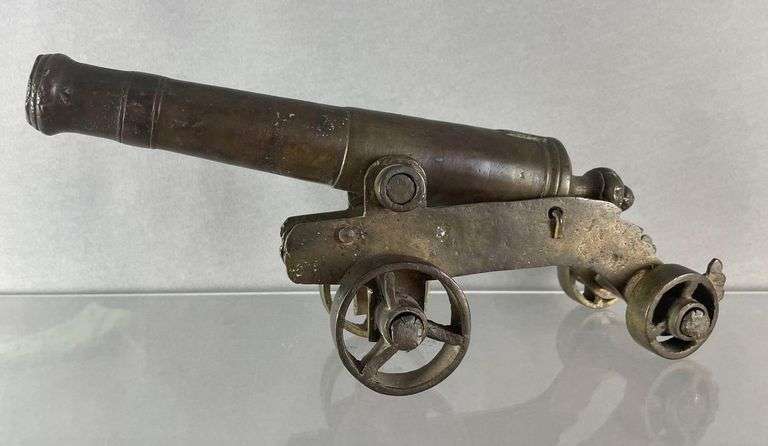 Cast Bronze Tabletop Toy Cannon - Matthew Bullock Auctioneers
