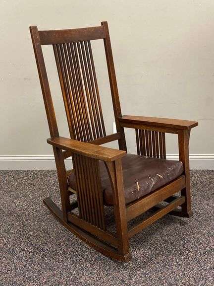 Antique Mission Style Quarter-Sawn Oak Rocking Chair - Matthew Bullock ...