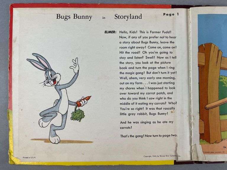 1949 Capitol Record Reader Bugs Bunny in Storyland Book - Matthew ...