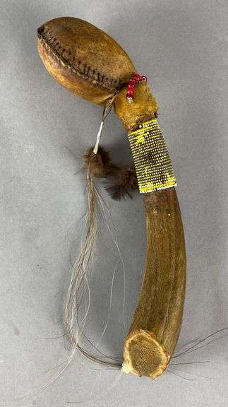 Native American Stag and Leather Beaded Dance Wand - Matthew Bullock ...