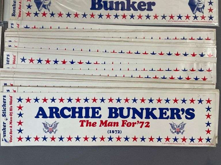 Group of 40+ 1972 Archie Bunker Presidential Bumper Stickers - Matthew ...