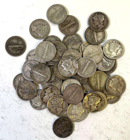 Group of 50 Silver Mercury Dimes - Matthew Bullock Auctioneers