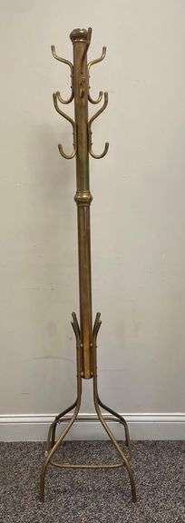 Vintage Brass Coat Rack - Matthew Bullock Auctioneers