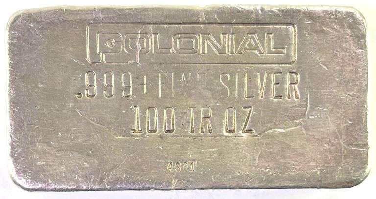 RARE Colonial made by Engelhard 100 oz .999 Fine Hand Poured Bar ...