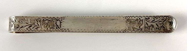 950 Sterling Silver Engraved Tie Bar - Matthew Bullock Auctioneers