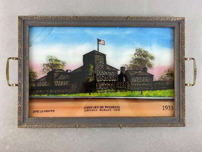 R.O.G. 1933 Chicago Worlds Fair Fort Dearborn Tray - Matthew Bullock ...
