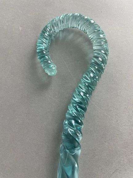 Light Blue Twisted Glass Cane - Matthew Bullock Auctioneers