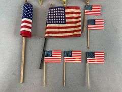 Group of 15 Mini U.S. Flags - Matthew Bullock Auctioneers
