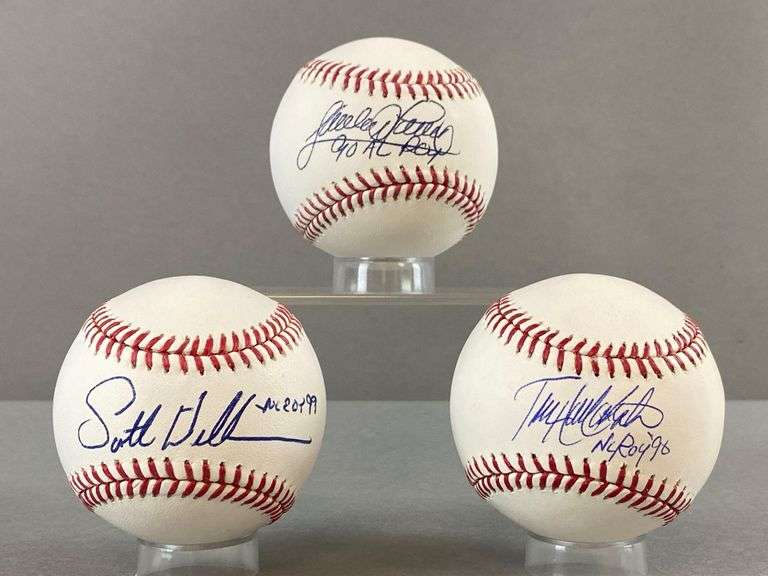 3 - 1990s ROY Alomar Jr, Hollandsworth, and Williamson Signed Official ...