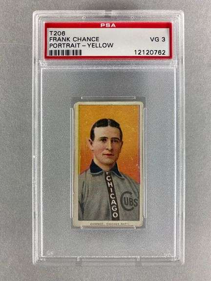 1909 - 11 T206 Frank Chance Sweet Caporal Portrait Yellow PSA 3 ...
