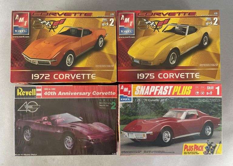 Group of 4 Chevy Corvette Model Kits - Matthew Bullock Auctioneers