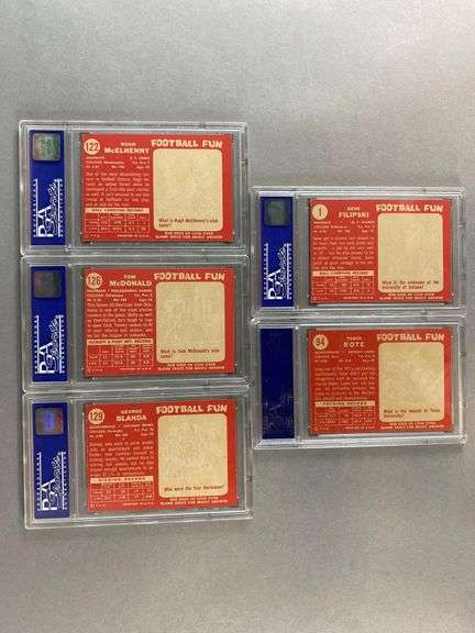 5 - 1958 Topps Football Cards Graded PSA 7 - 8s with HOFs - Matthew ...