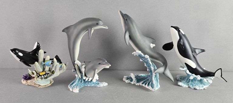 Group of 4 The Hamilton Collection Dolphin and Orca Figurines - Matthew ...