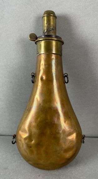 Late 1800s Am. Flask and Cap Co. Copper and Brass Powder Flask ...