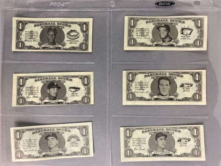 12 - 1962 Topps Baseball Bucks - Matthew Bullock Auctioneers