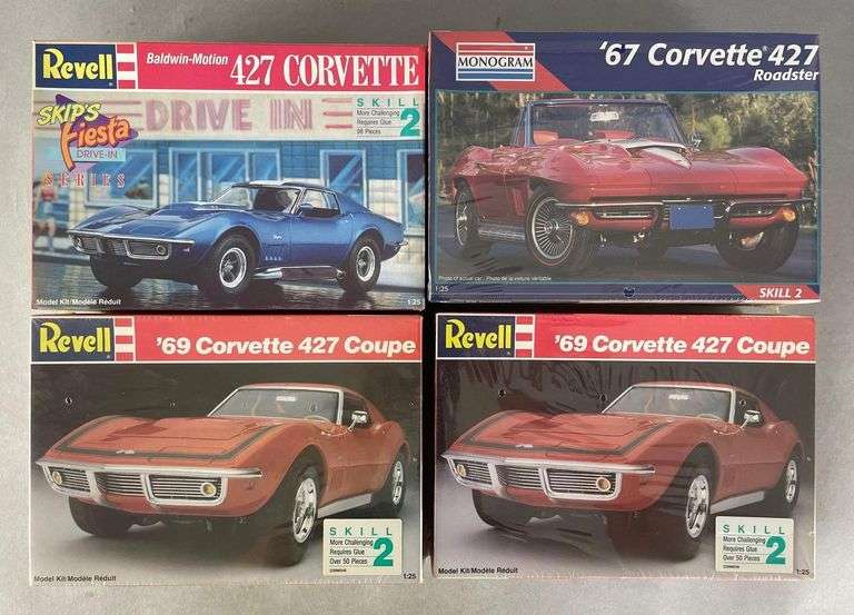 Group of 4 Chevy Corvette Model Kits - Matthew Bullock Auctioneers