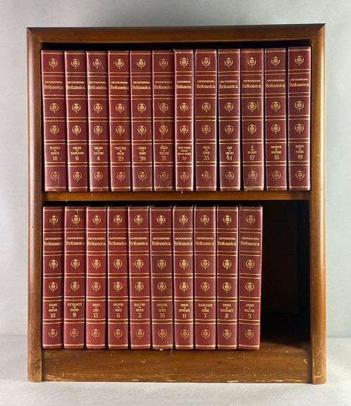 Group of 20+ Encyclopedia Britannica Books and Custom Bookshelf ...