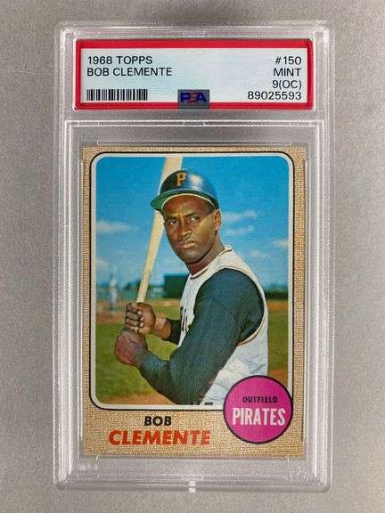 1968 Topps Roberto Clemente #150 PSA 9 o/c - Matthew Bullock Auctioneers