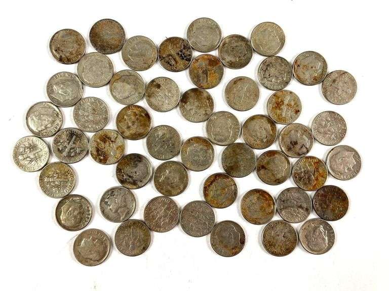 Group of 50 Silver Roosevelt Dimes - Matthew Bullock Auctioneers