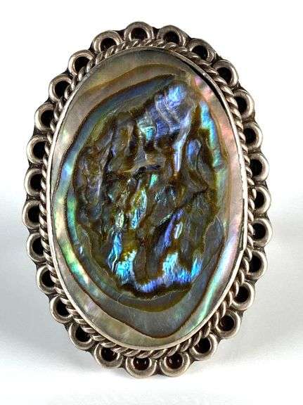Sterling Silver Native American Abalone Shell Ring - Matthew Bullock ...