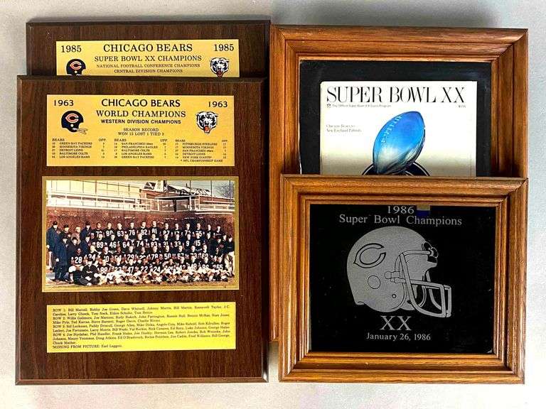 Chicago Bears Super Bowl XX Memorabilia - Matthew Bullock Auctioneers