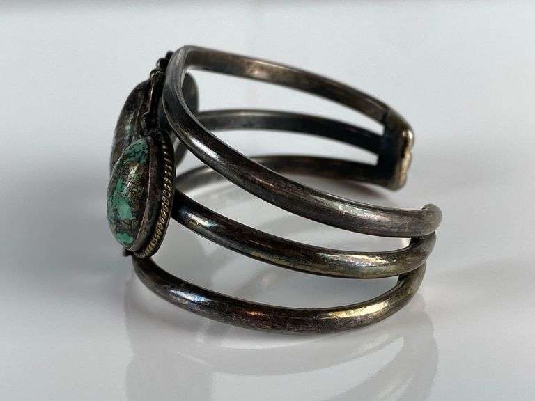 Sterling Silver Native American Turquoise Cuff Bracelet - Matthew ...
