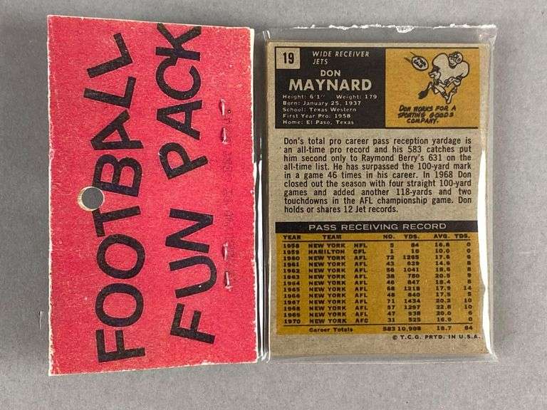 1971 Topps Football West Corps Cello Fun Pack - Matthew Bullock Auctioneers
