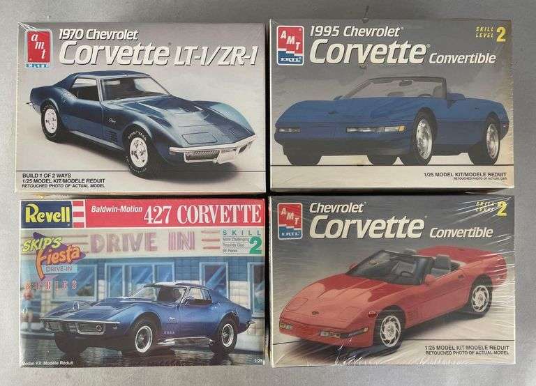 Group of 4 Chevy Corvette Model Kits - Matthew Bullock Auctioneers