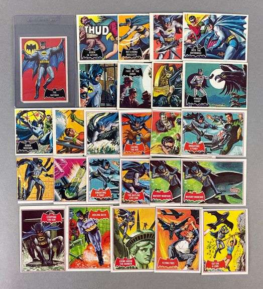 1966 Topps Batman #1 Rookie + 26 Other Black and Red Bat Cards ...