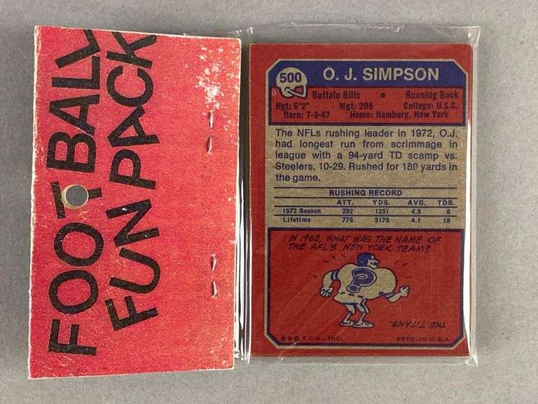 1973 Topps Football West Corps Cello Fun Pack - Matthew Bullock Auctioneers