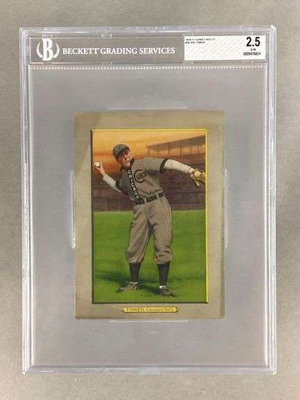 1910 - 11 Turkey Red T3 Joe Tinker #35 with Checklist Back BGS 2.5 ...