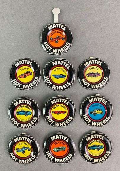 Group of 10 Hot Wheels Redline Metal Collectors Buttons/Badges ...