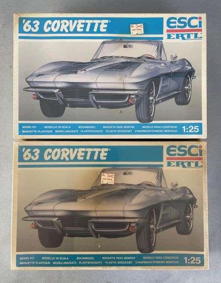 Group of 2 ESCi Ertl 1963 Corvette Model Kits - Matthew Bullock Auctioneers