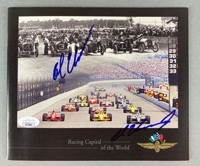Al Unser Sr + Al Unser Jr Dual Signed Indy 500 Booklet with JSA COA ...