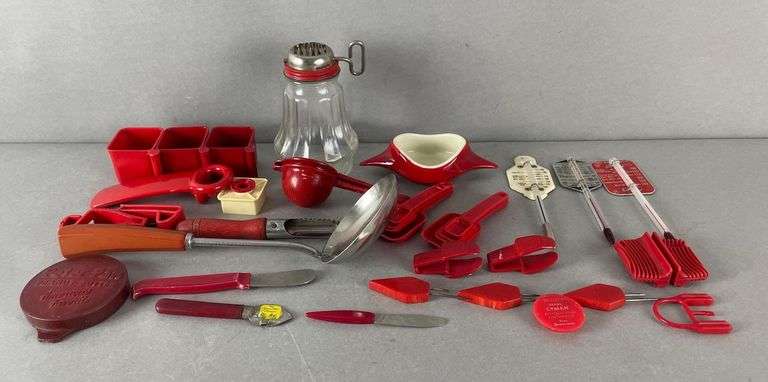 Group of Red Kitchen Tools and Utensils - Matthew Bullock Auctioneers