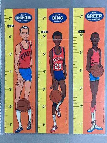 1969 Topps Rulers Billy Cunningham, Dave Bing and Hal Greer - Matthew ...