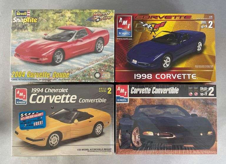 Group of 4 Chevy Corvette Model Kits - Matthew Bullock Auctioneers