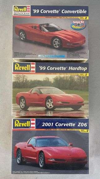 Group of 3 Revell Chevy Corvette Model Kits - Matthew Bullock Auctioneers