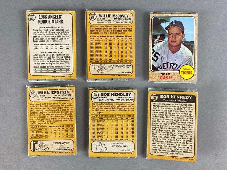 1968 Topps Baseball West Corps. Cello Fun Packs Vending Box of 20 with ...